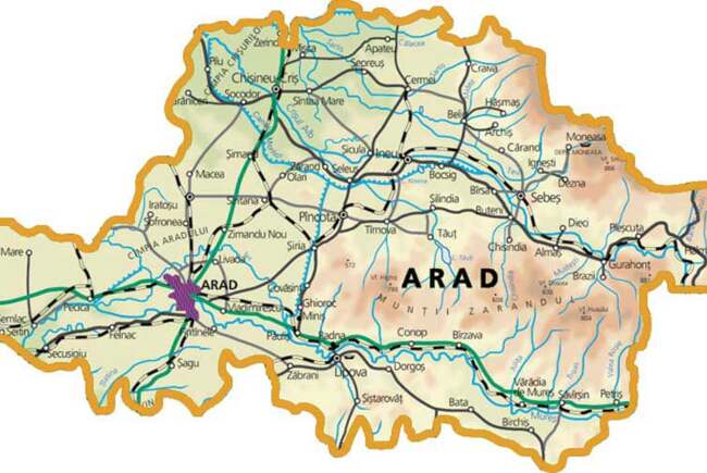 Șapte localități ies din scenariul galben. Harta județului Arad s-a ...