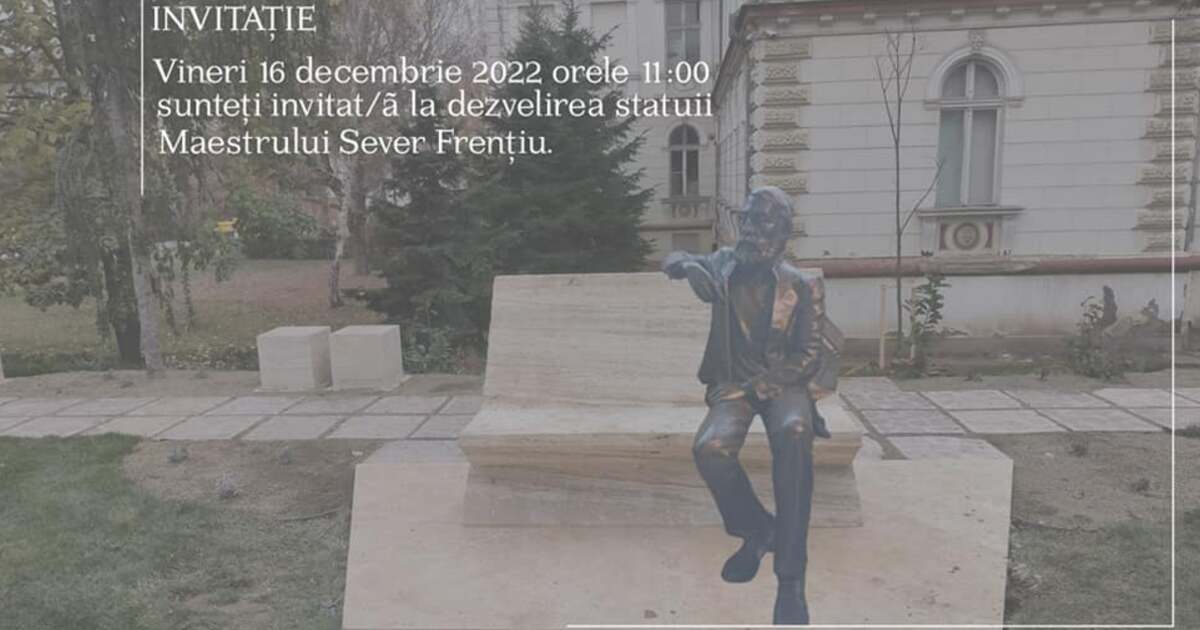 Se dezvelește statuia Maestrului Sever Frențiu în parcul de lângă ...