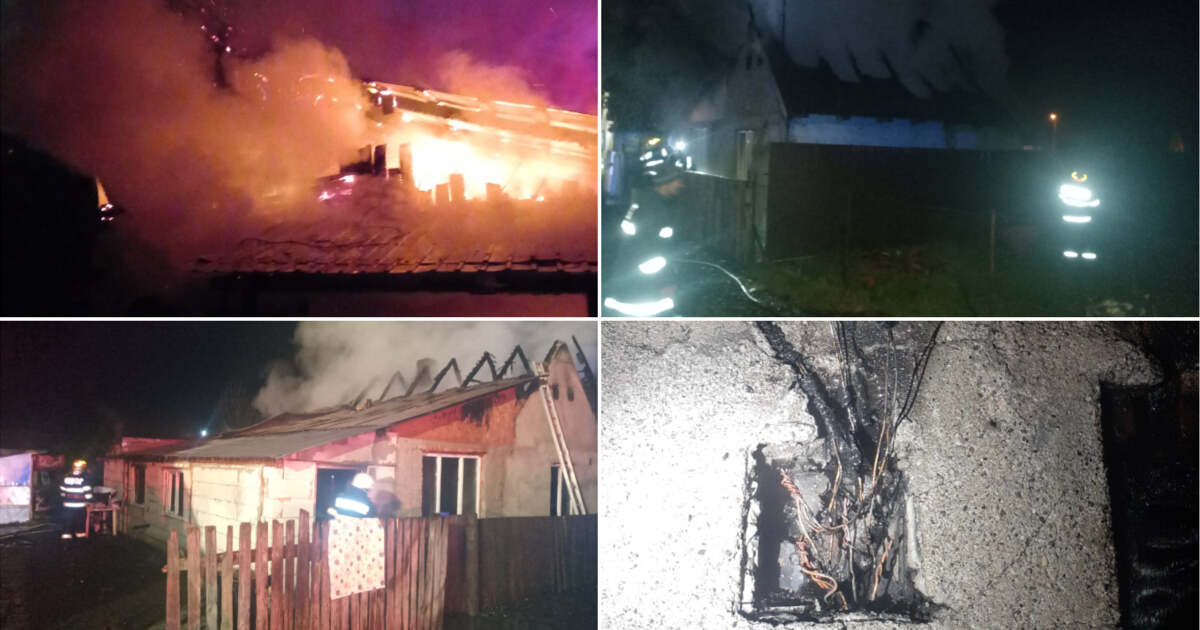 Acoperiș distrus de flăcări, la Buteni. Proprietarul casei a făcut atac ...