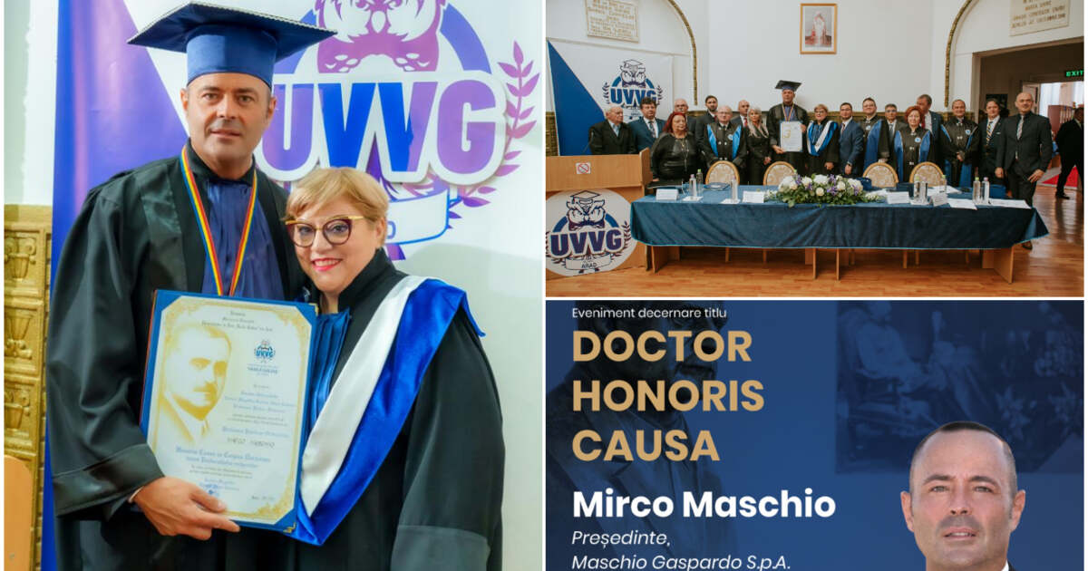 Omul de afaceri Mirco Maschio, Doctor Honoris Causa UVVG Arad - ARADON