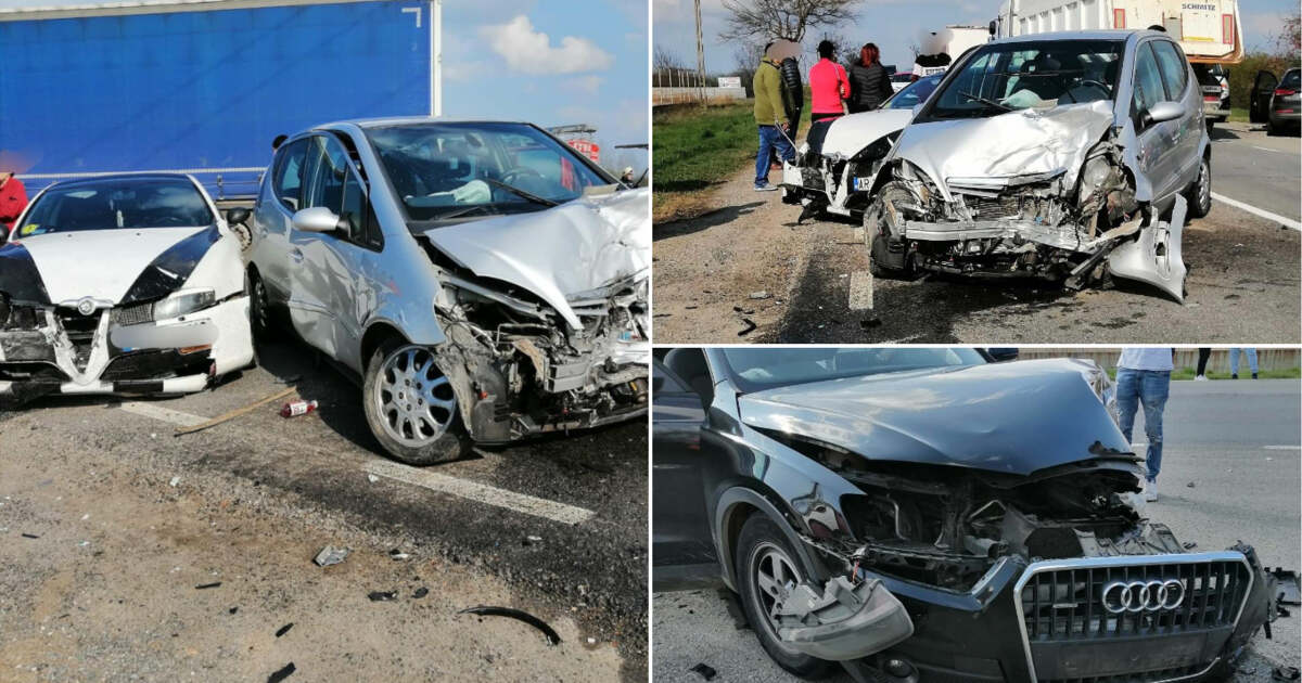 UPDATE. Accident cu 3 mașini, pe DN69, la ieșirea din Vinga - ARADON