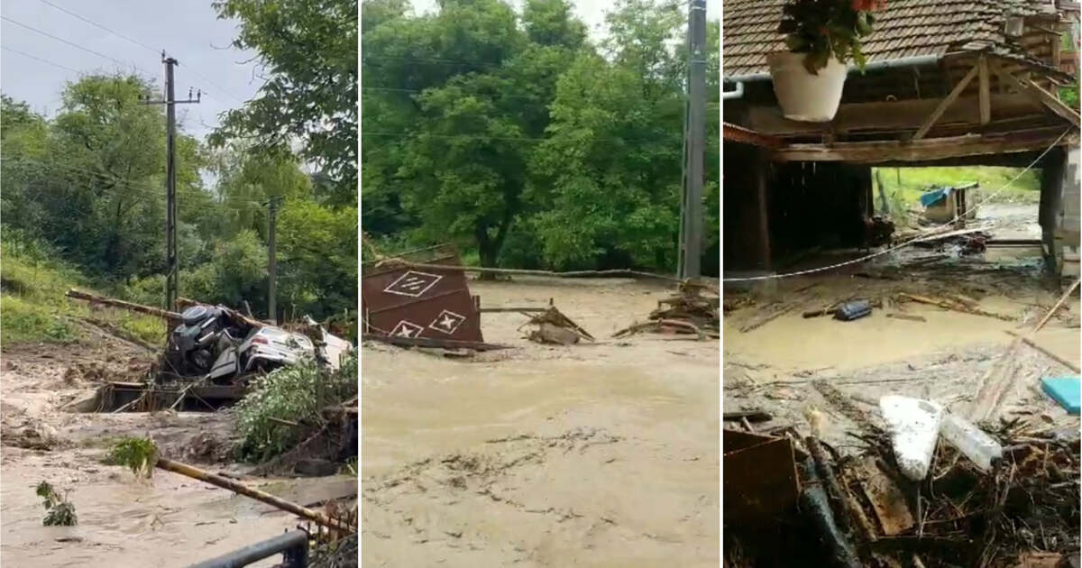 VIDEO | Mașini luate de viitură, anexe și case inundate, la Buceava ...