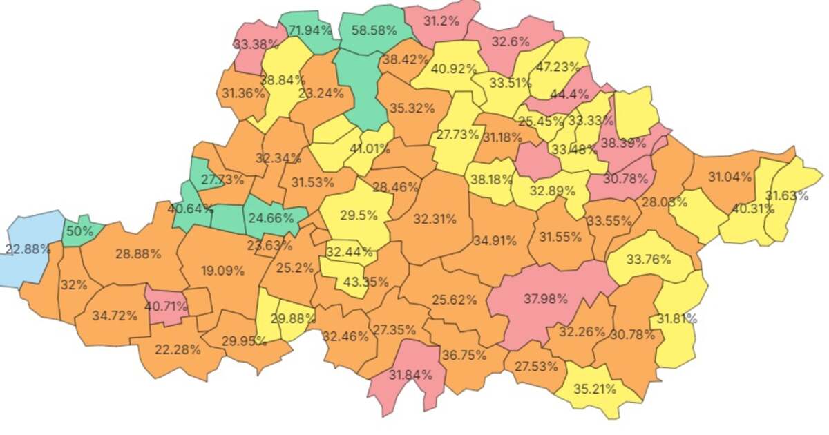 34 din cele 78 de comune și orașe arădene au ales AUR, 23 PNL, 13 PSD ...