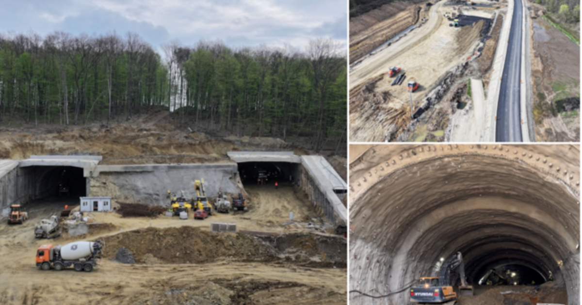 FOTO. Zeci de metri forați pentru primul tunel de pe viitorul sector de autostradă Margina ...