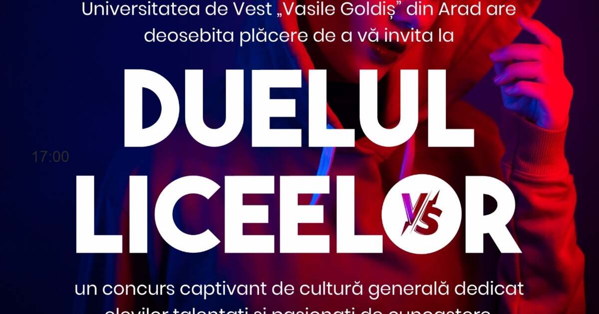 Dan Negru moderează „DUELUL LICEELOR” din Arad - ARADON