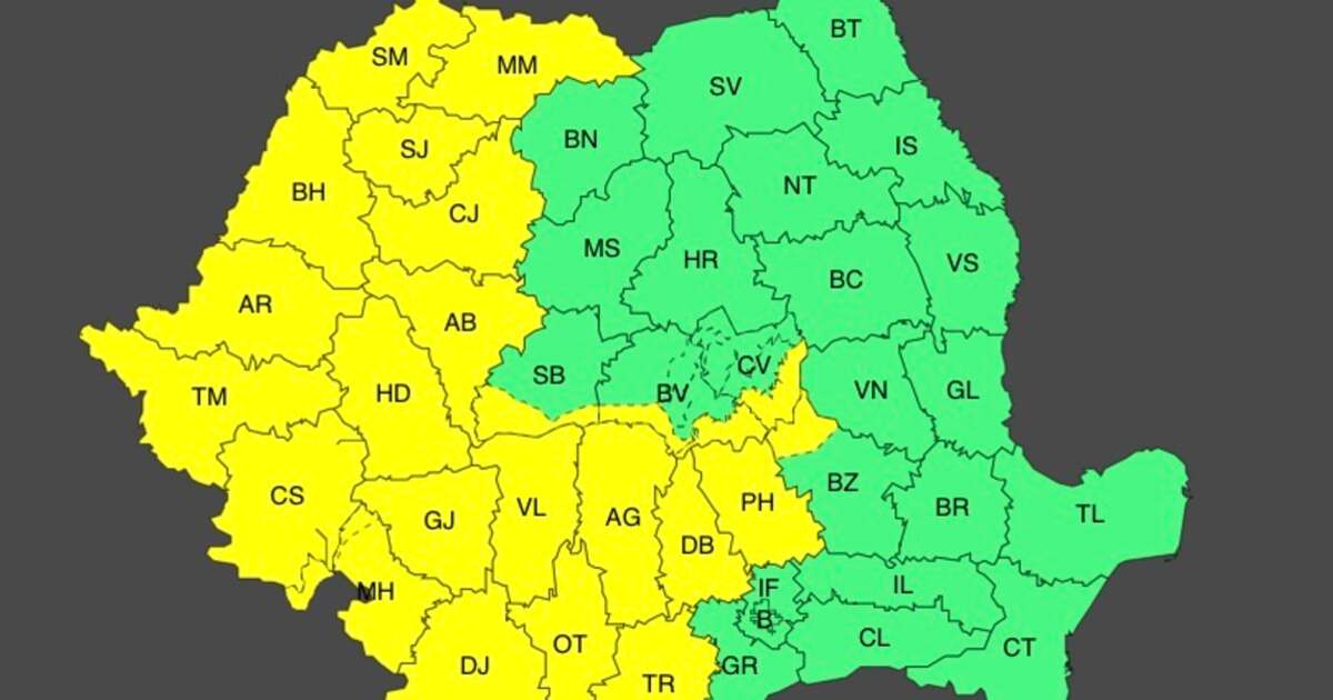Cod galben de vreme severă pentru județul Arad - ARADON